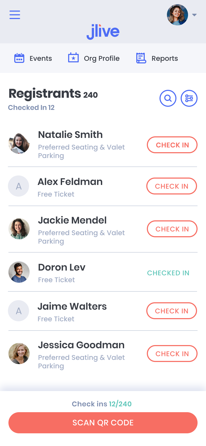 Manage Attendees & Check Ins – Jlive Knowledgebase